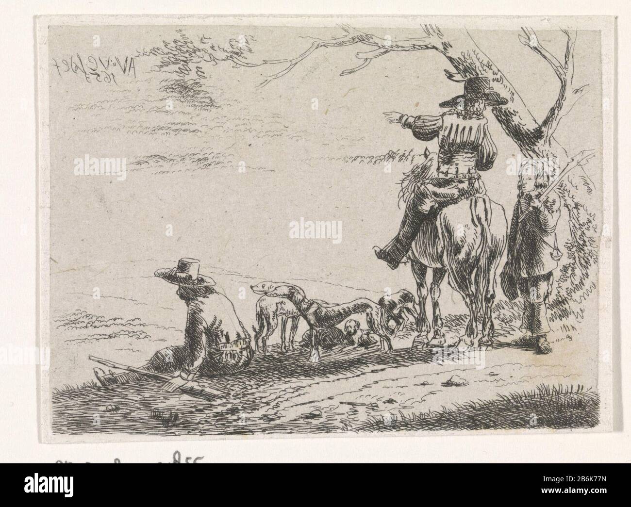 Three hunters with dogs Three hunters with dog object type: picture ...