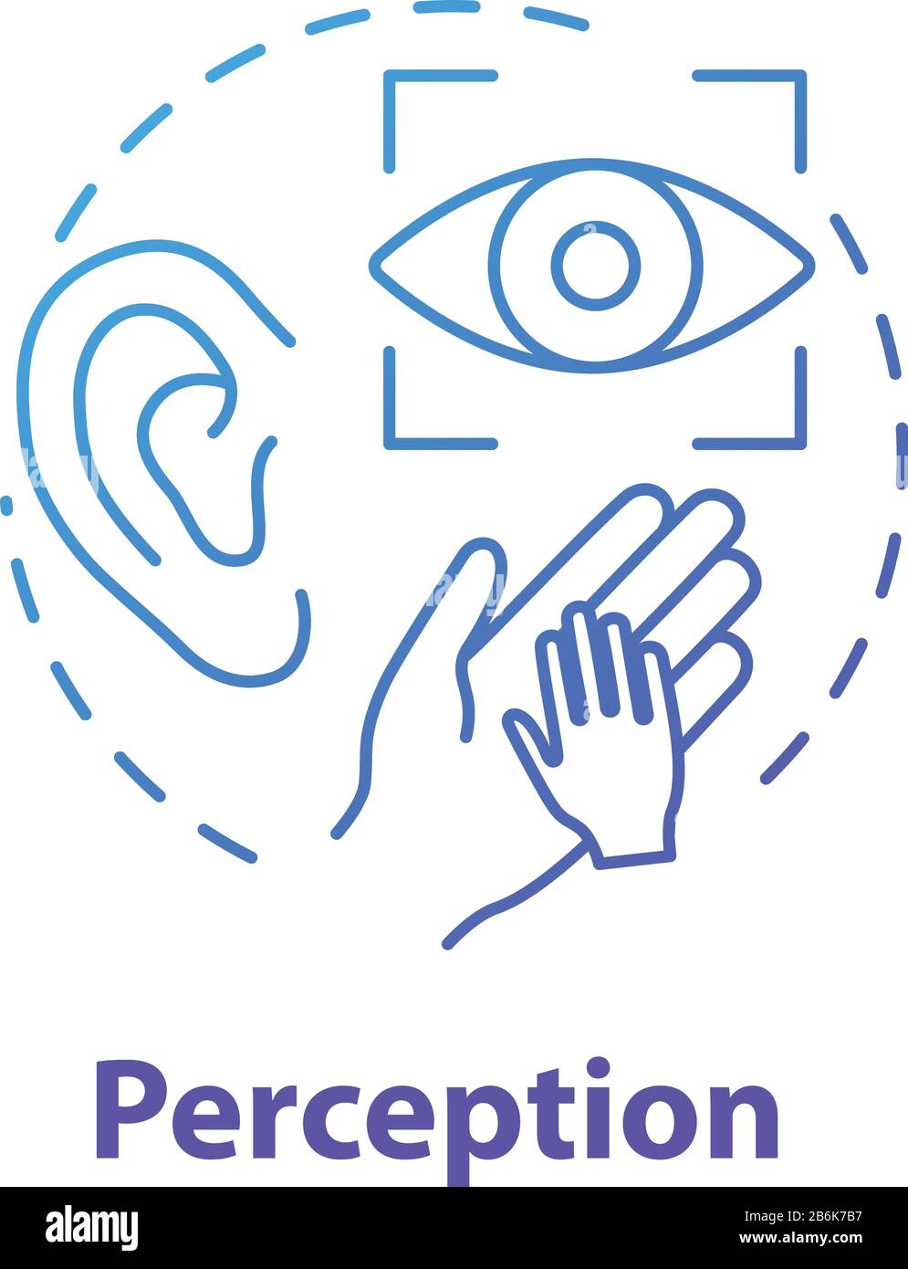 Perception concept icon. Sensory organs. Sight, hearing, touch ...