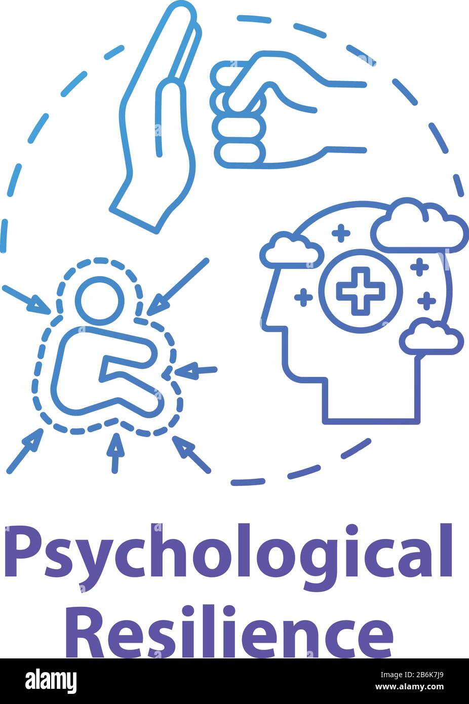 Psychological resilience concept icon. Stress protection. Ability to ...