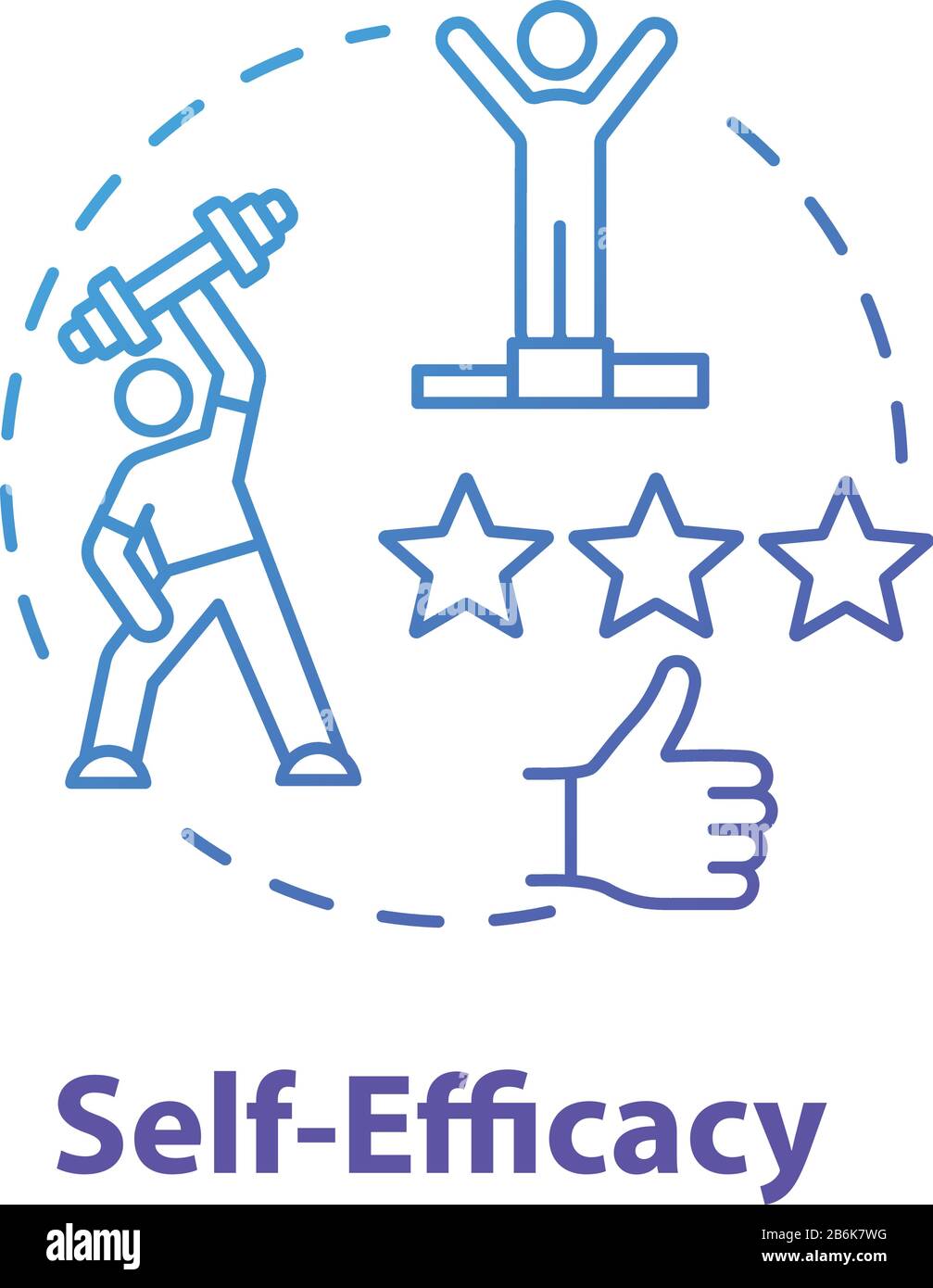 Self efficacy concept icon. Personal potential realization ...