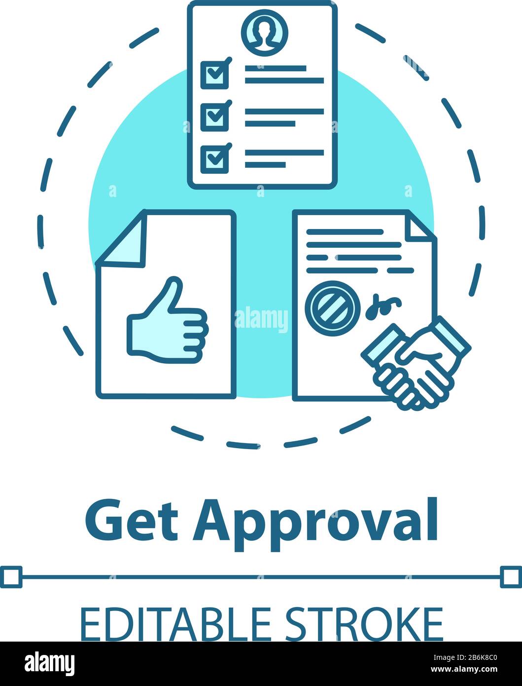 Get approval concept icon. Credit report. Official confirmation ...