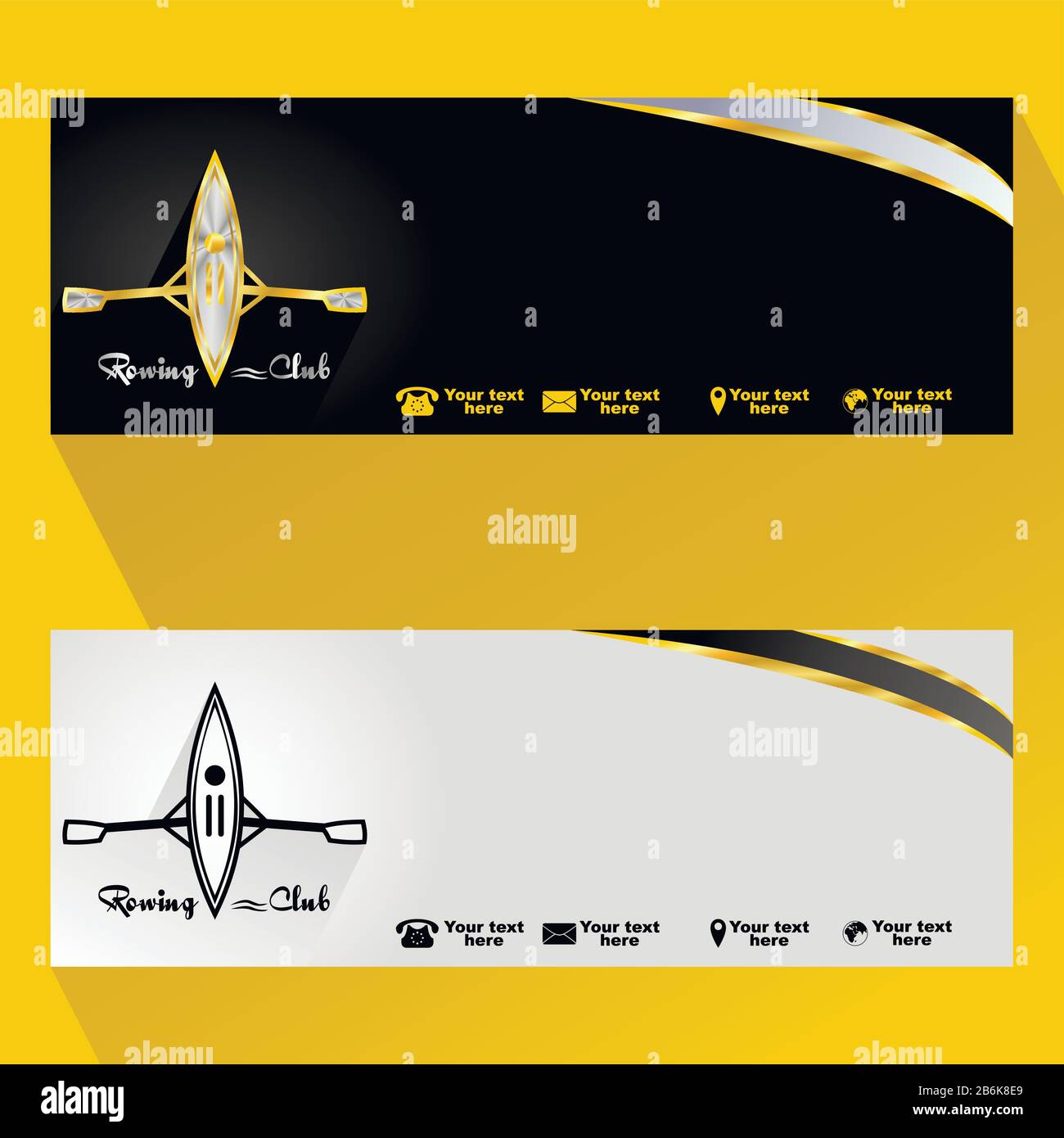 Banner for rowing with gold and black boats Stock Vector Image & Art ...