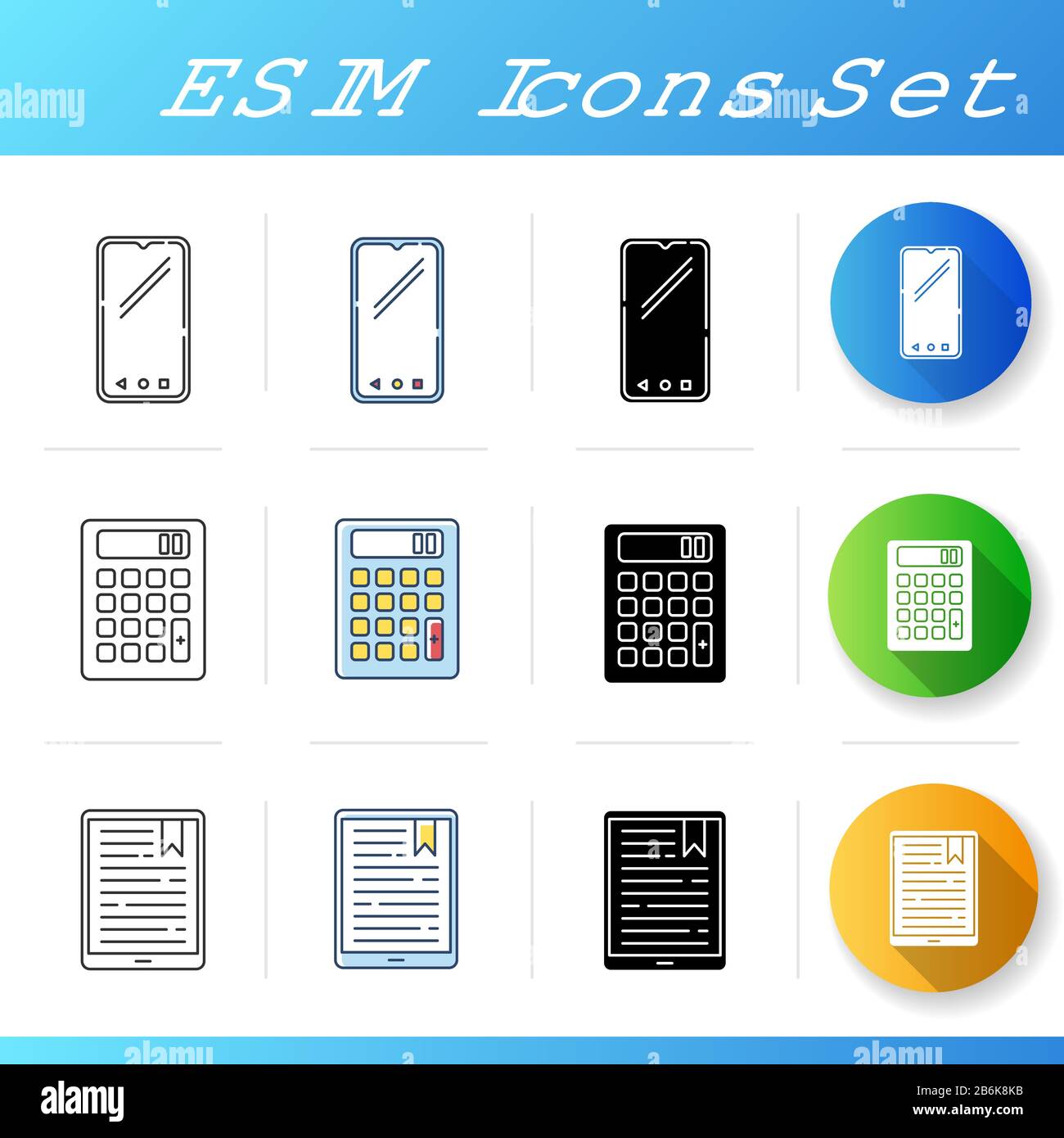 Mobile devices icons set. Handheld electronic gadgets. Smart technology ...