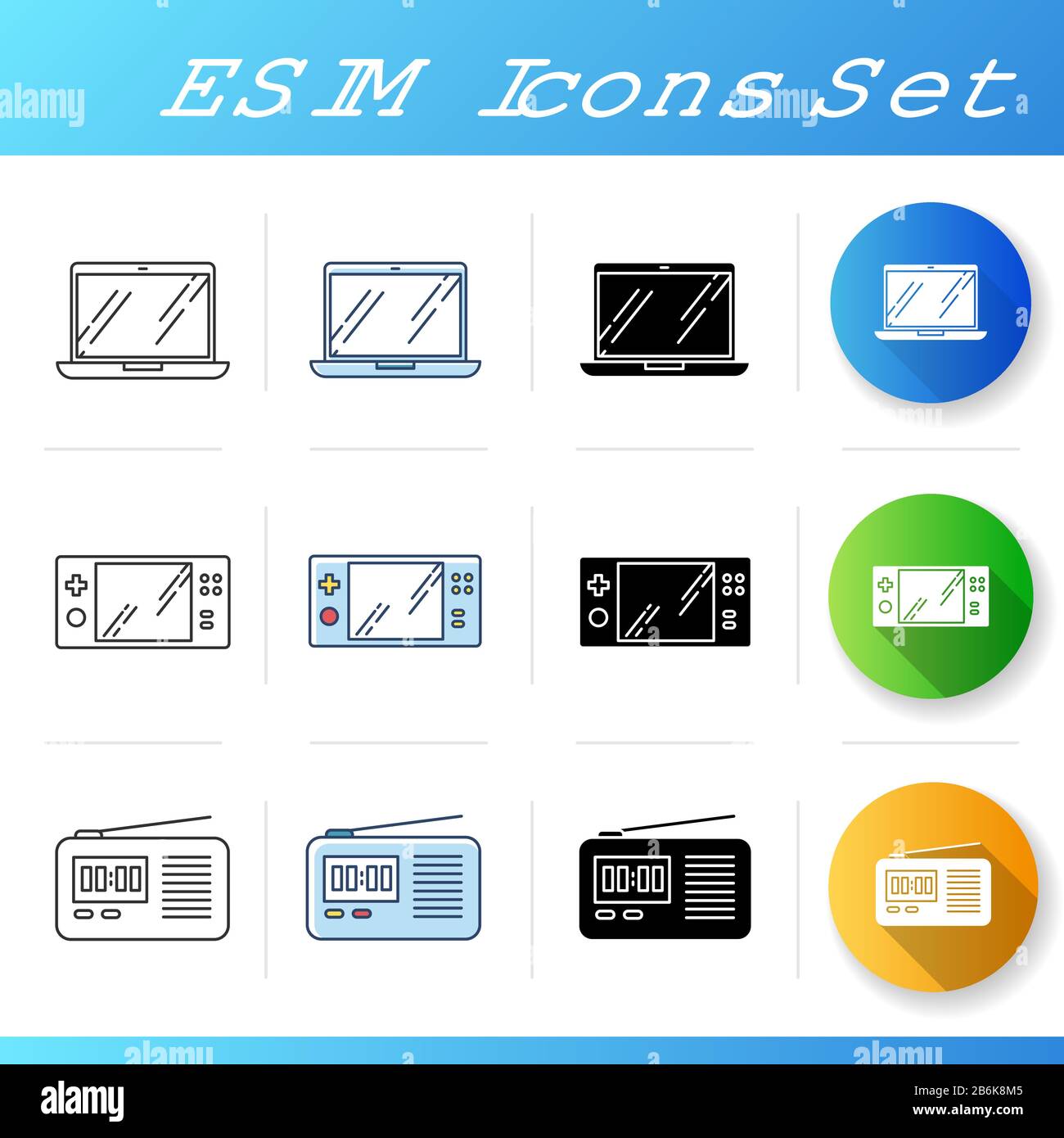 Mobile devices icons set. Handheld electronic gadgets. Smart technology ...