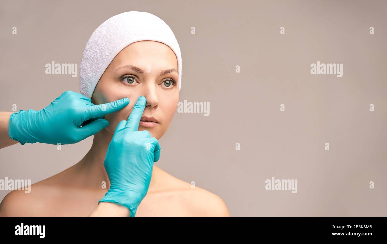 Derma rejuvenate treatment. Cosmetology face surgery. Anti wrinkle exam ...