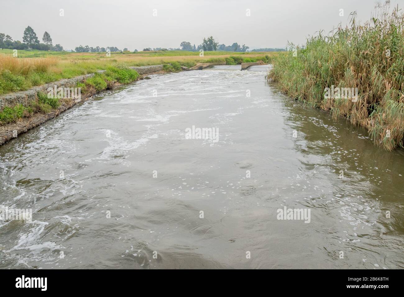 Gabion retaining walls to control erosion and flooding on the banks of ...