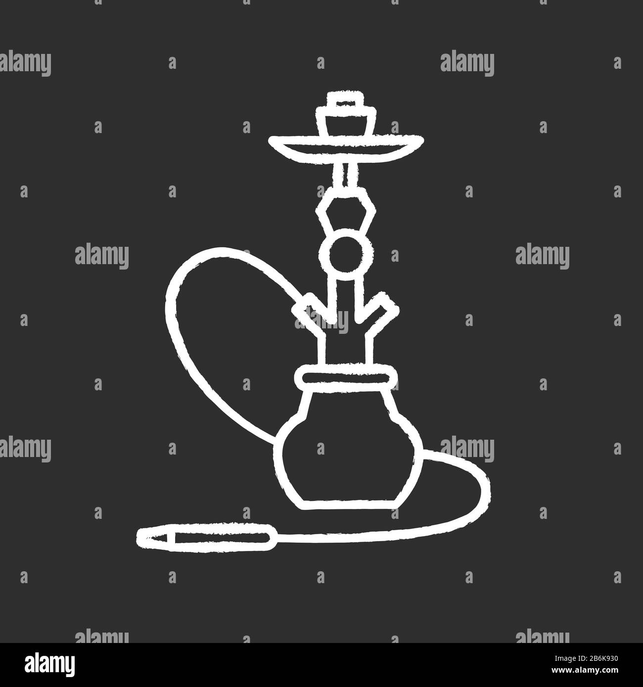 Hookah chalk white icon on black background. Sheesha house. Egyptian ...