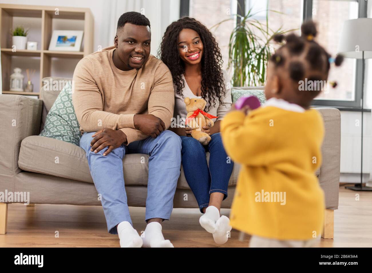 family, parenthood and people concept - happy african american mother ...