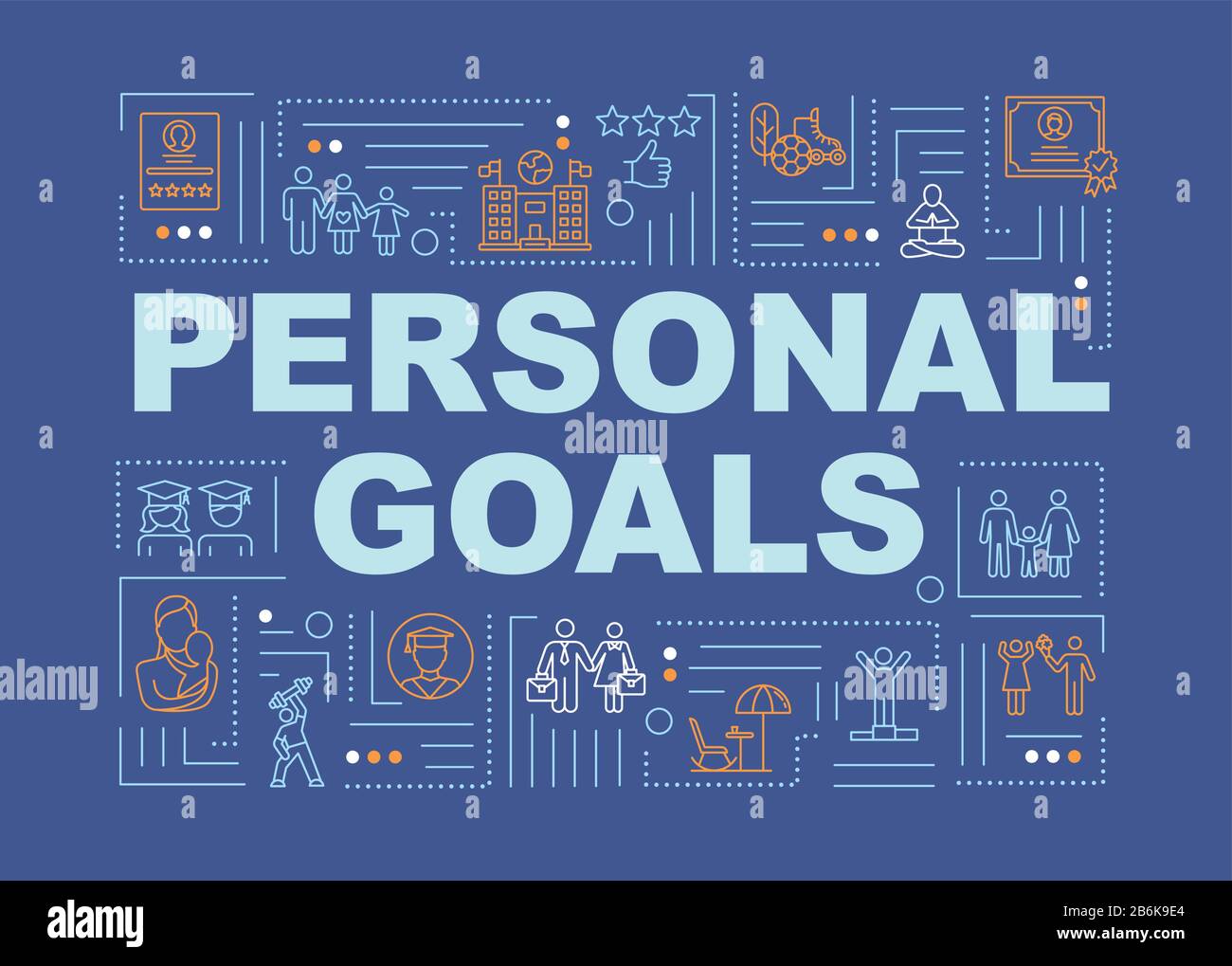Lifetime objectives word concepts banner. Setting goals, classic ...