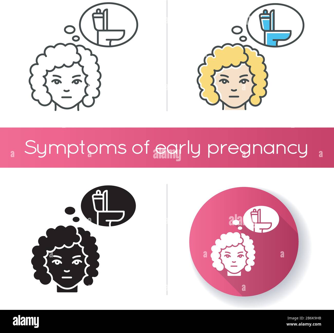 Frequent urination icon. Urgent need to pee. Early symptom of pregnancy ...