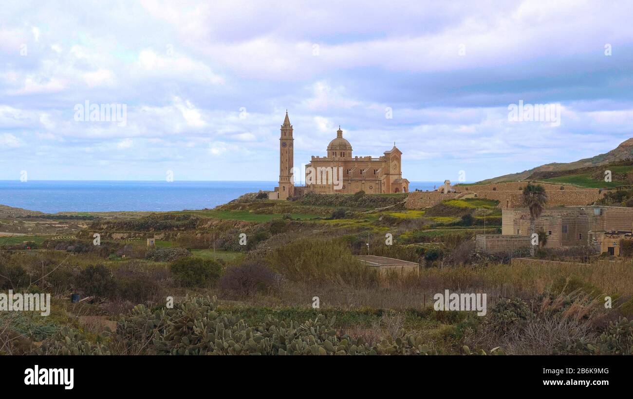 Famous Ta Pinu Shrine - a popular church on the Island of Gozo Stock ...