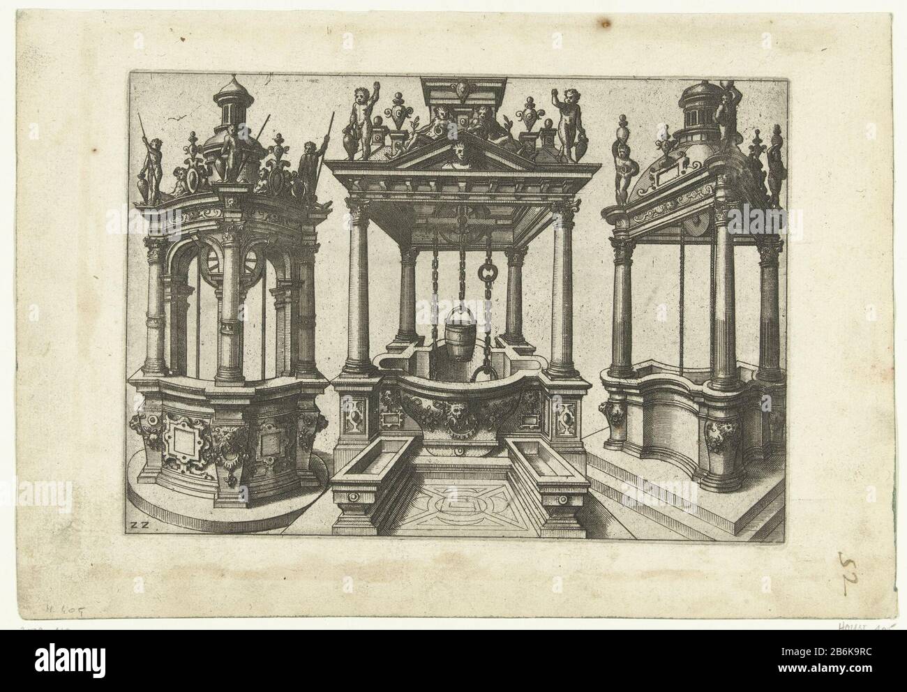 a semi-circular tank, a well with two tanks before and a triangular pit ...