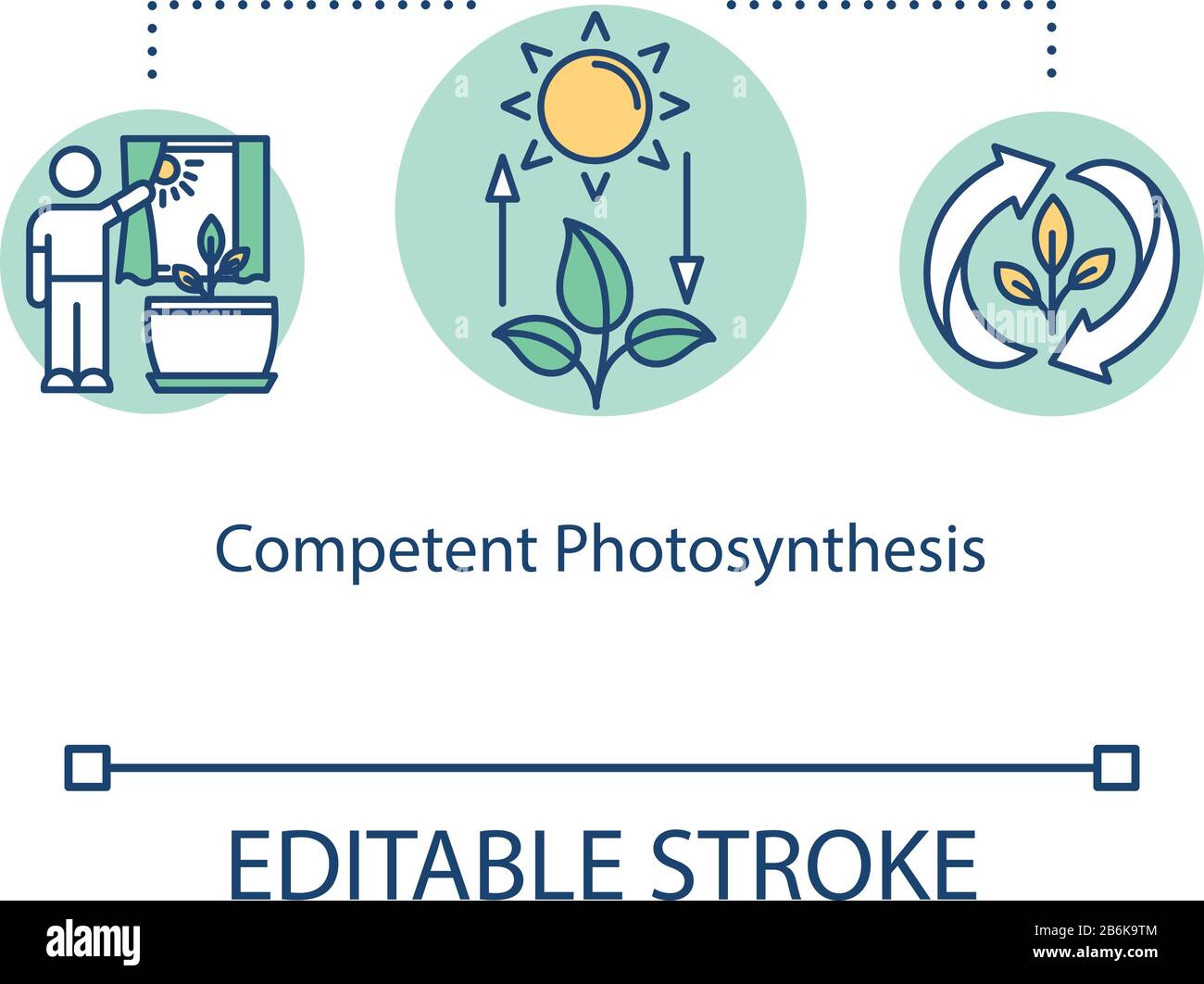 Competent photosynthesis concept icon. Light exposure. Plant lighting ...