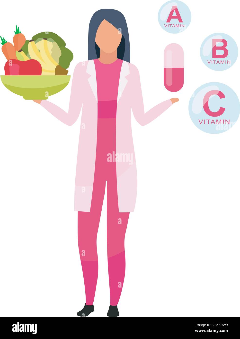 Natural versus synthetic vitamins flat vector illustration Stock Vector ...