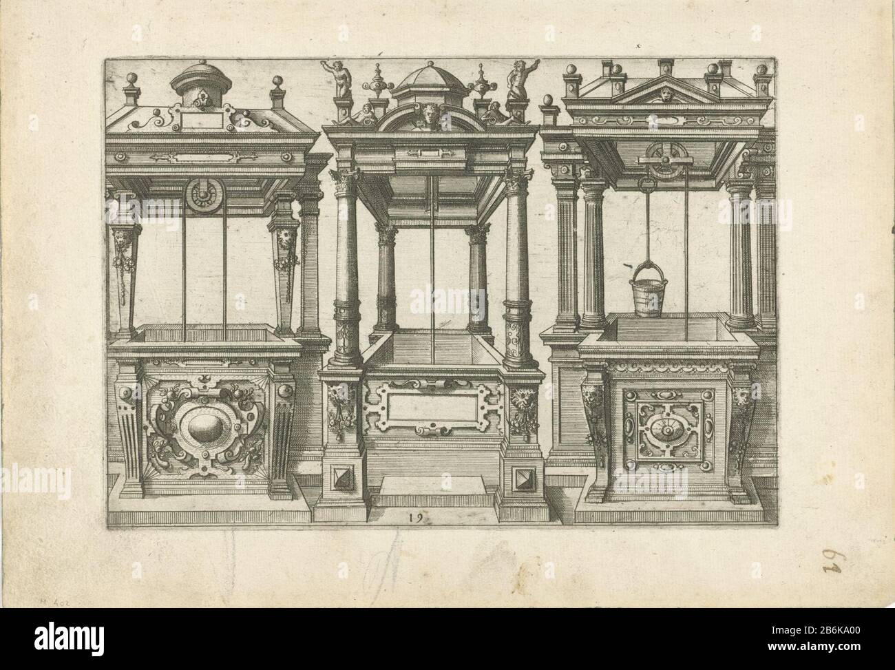 Three rectangular wells next to each other Waterputten (series title ...