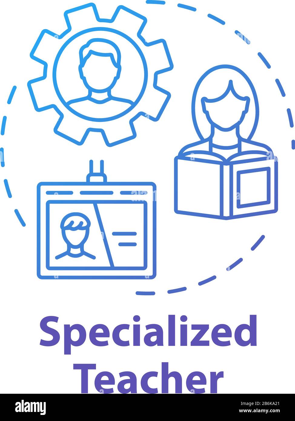 Specialized teacher concept icon. Professional tutor. Learning support ...