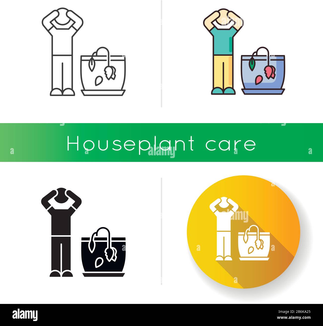 Withering plant icon. Dead domesticated plant. Wilting houseplant ...