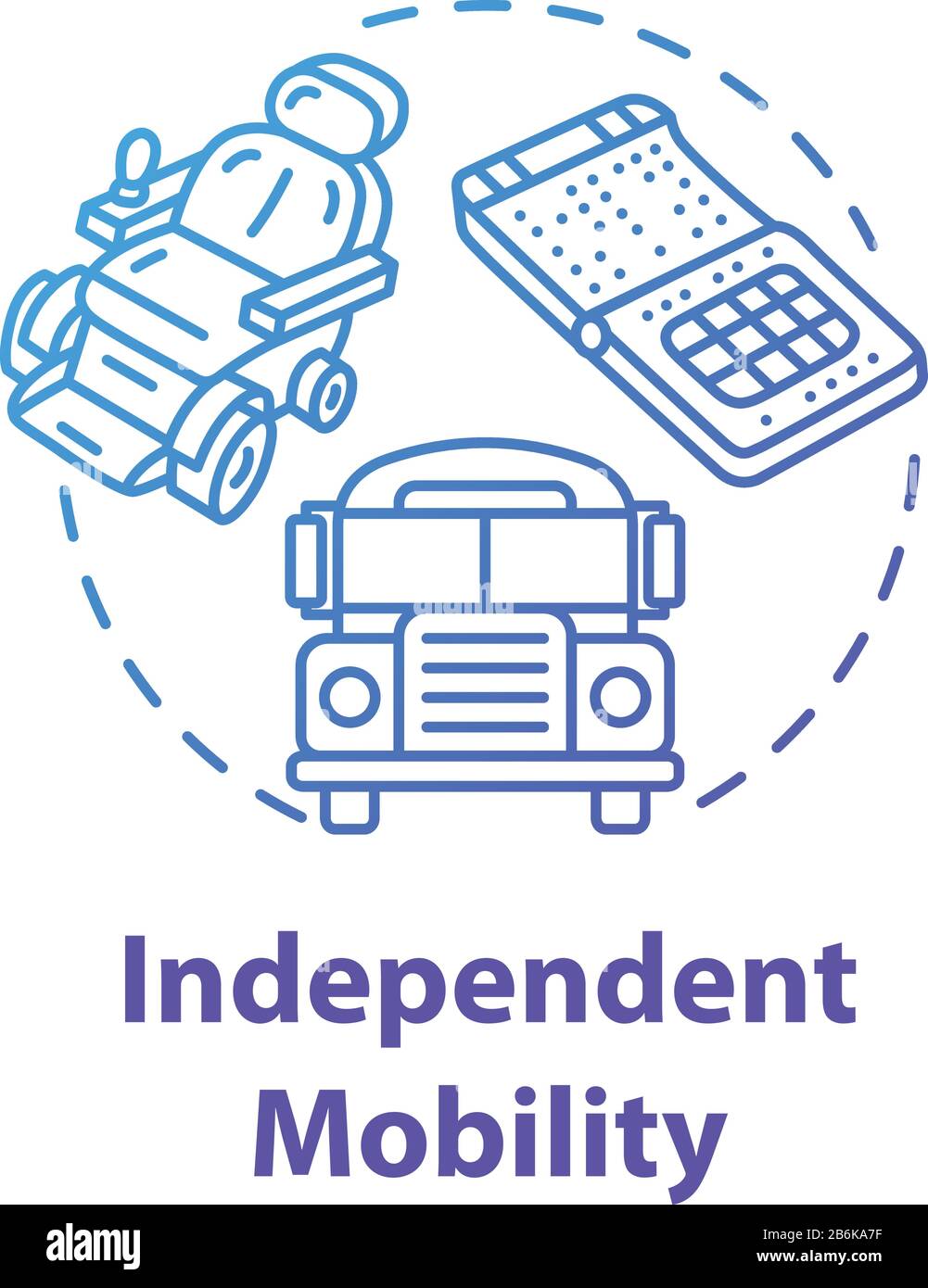 Independent mobility concept icon. Accessible transportation for people ...