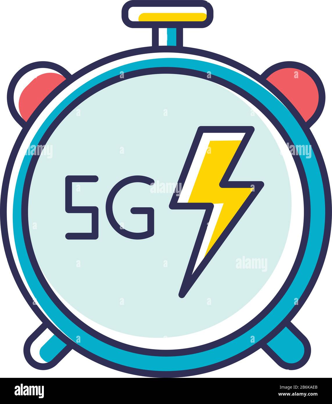 5G stopwatch RGB color icon. High performance. Low latency connection ...