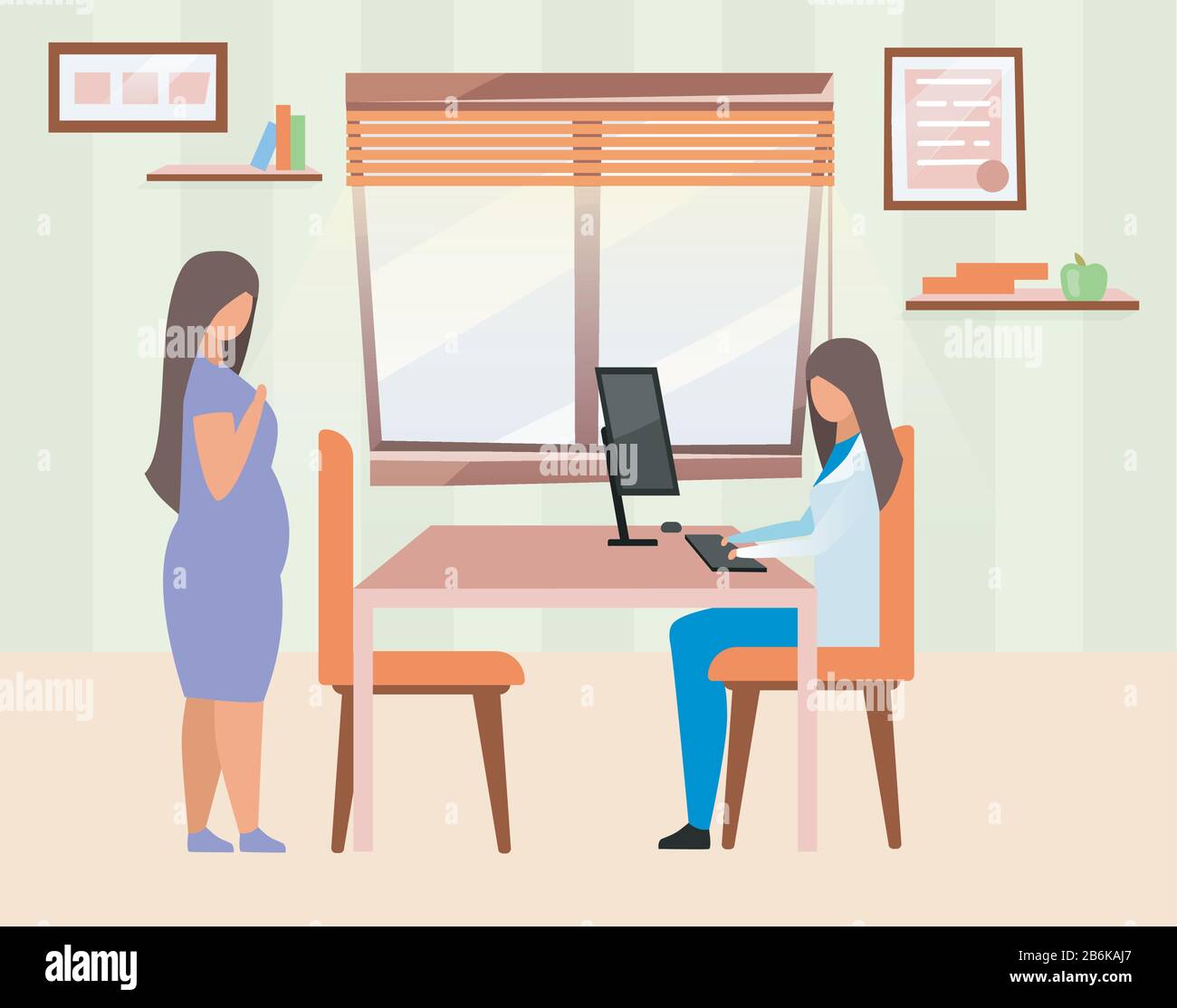 Woman visiting doctor flat vector illustration Stock Vector Image & Art ...