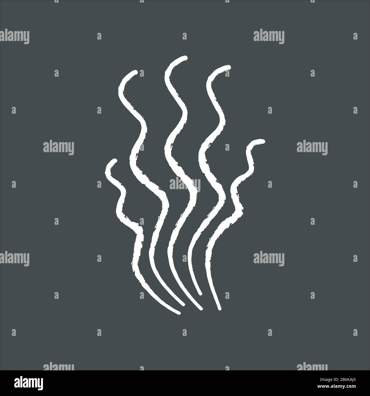 Bad smell chalk white icon on black background. Stinky scent. Toxic gas ...