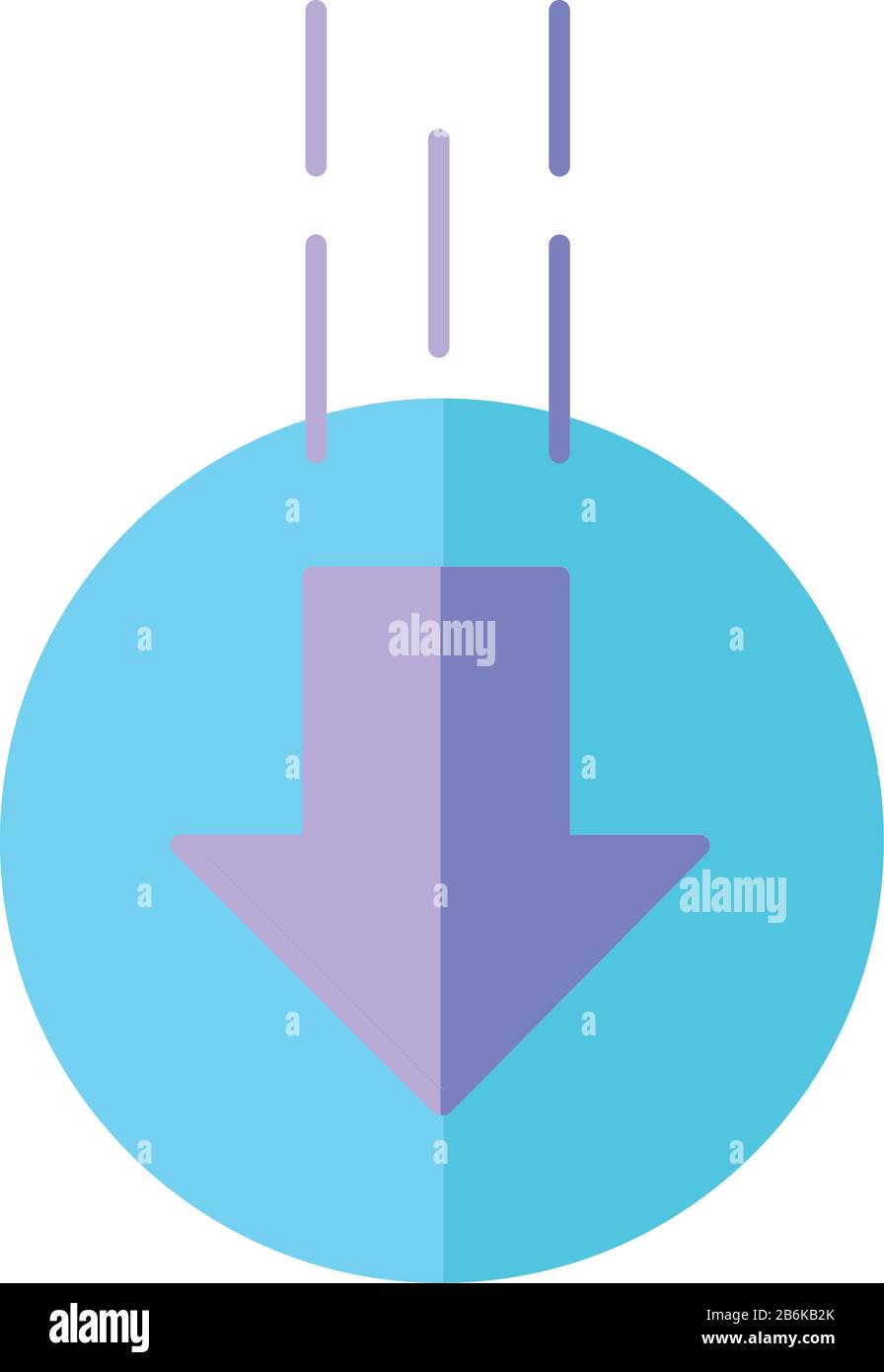 Downward moving arrow Stock Vector Images - Alamy