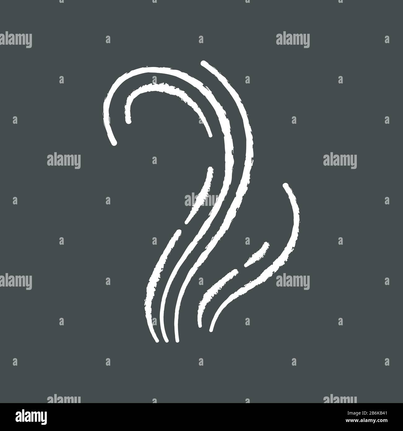 Bad smell chalk white icon on black background. Perfume scent. Toxic ...