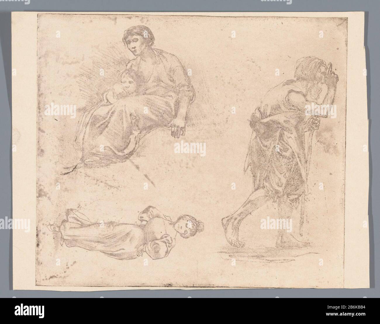 Three representations with human figures Leaf with three performances ...