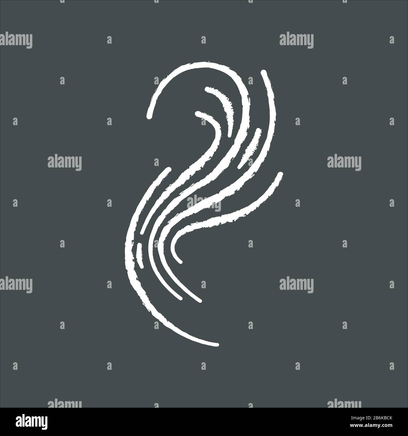 Bad smell chalk white icon on black background. Stink cloud. Toxic ...