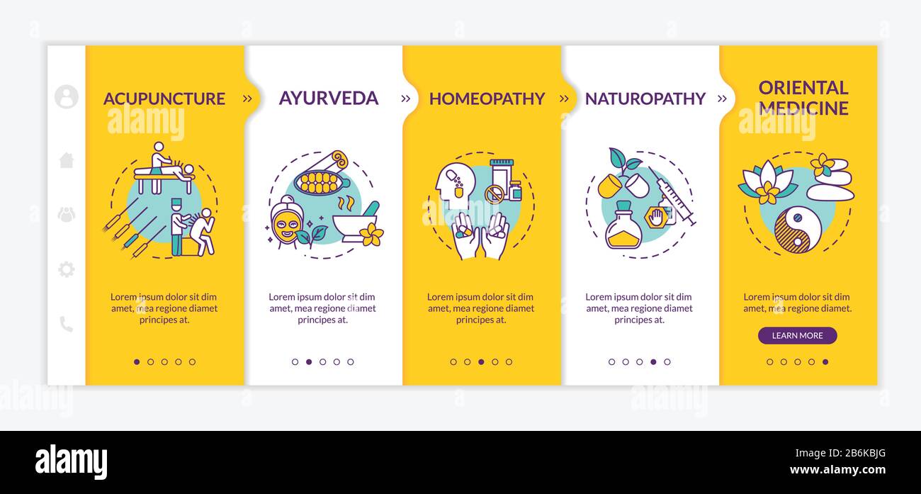 Traditional alternative medicine onboarding vector template ...
