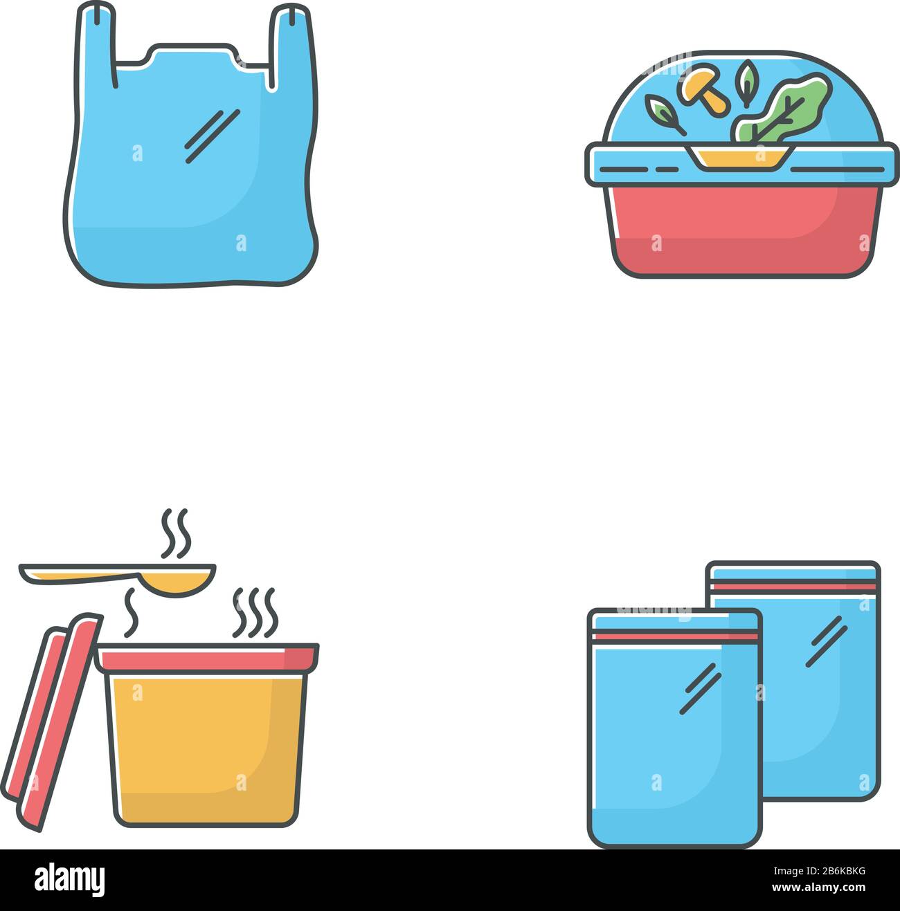 Take out takeout pack package container packet plastic Stock Vector ...
