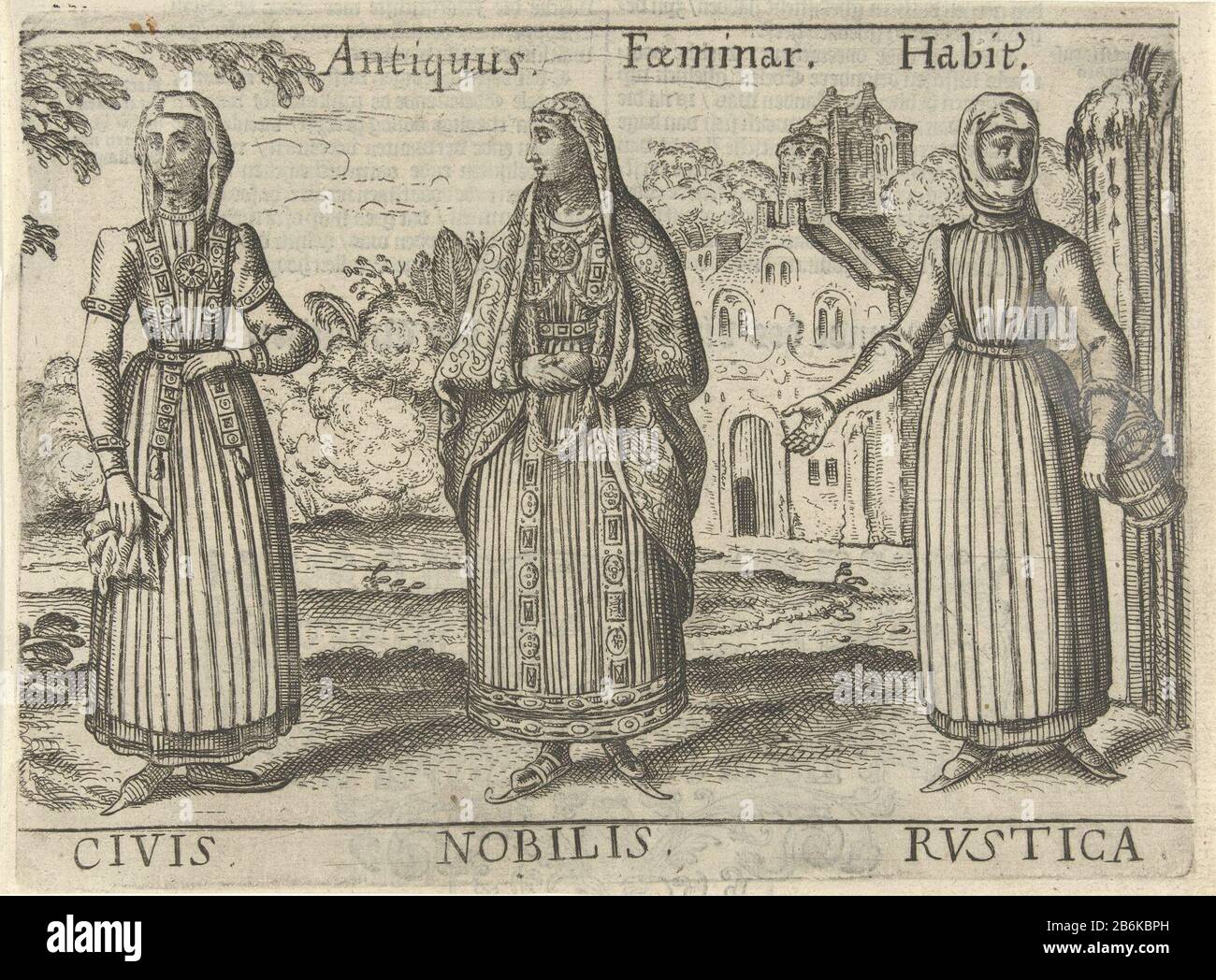 Three women in Frisian costume Antiquus Foeminar Habit (title object ...