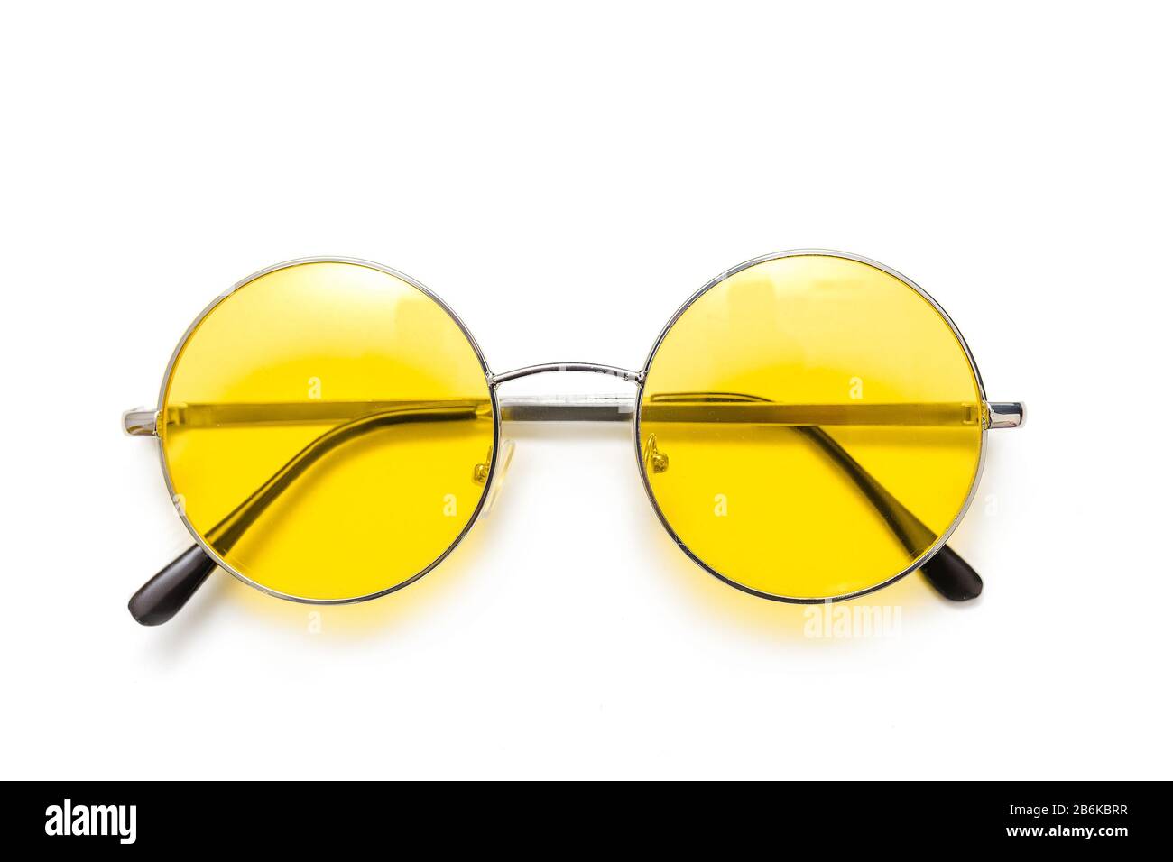 Yellow style glasses isolated on white background Stock Photo - Alamy