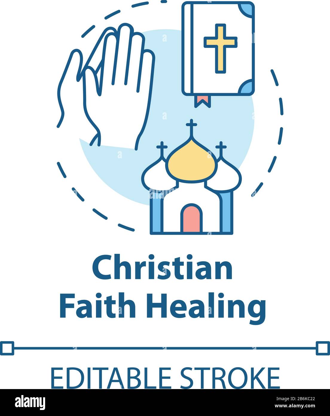 Christian faith healing concept icon. Alternative medicine, religion ...