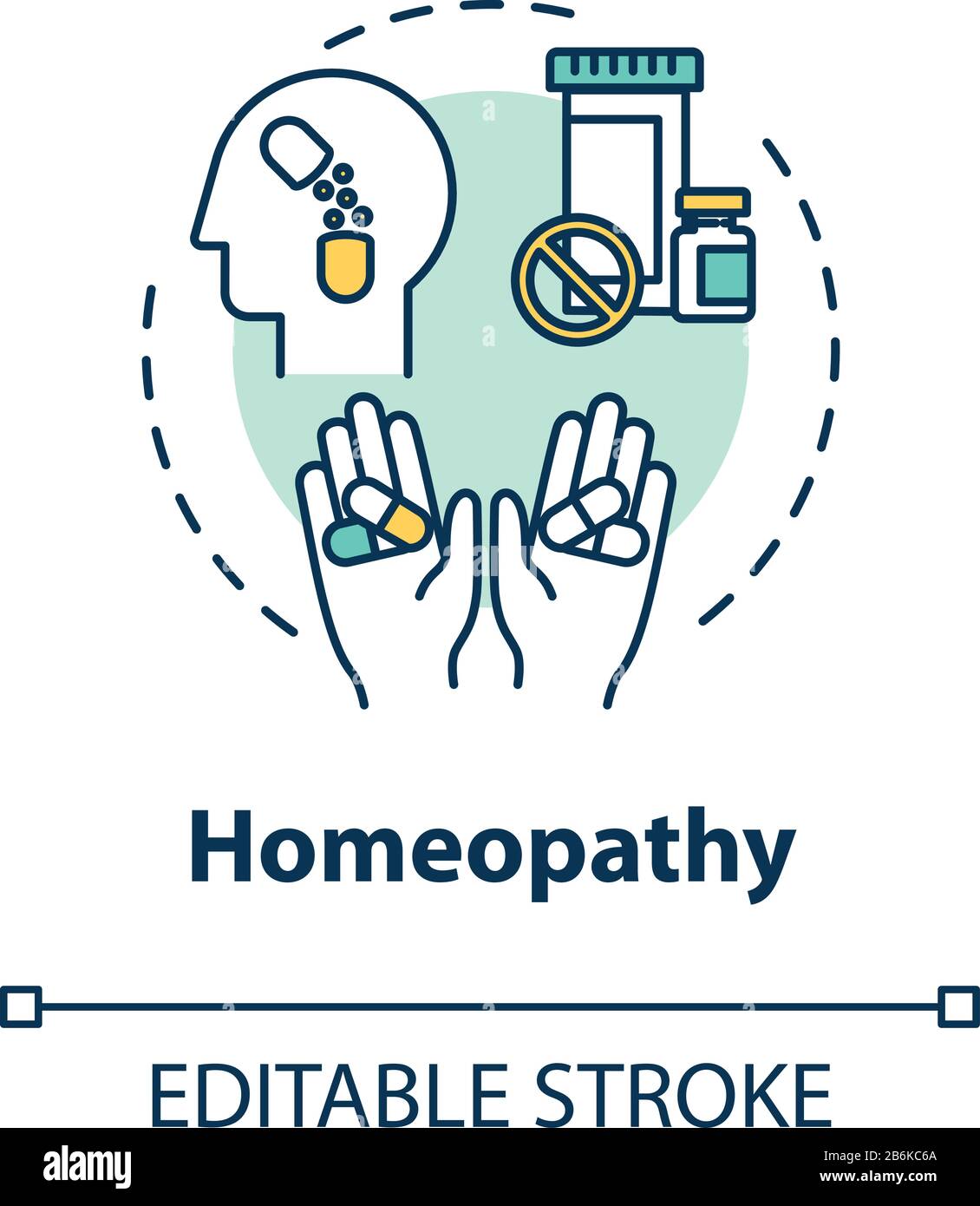 Homeopathy concept icon. Alternative medicine, complementary therapy ...