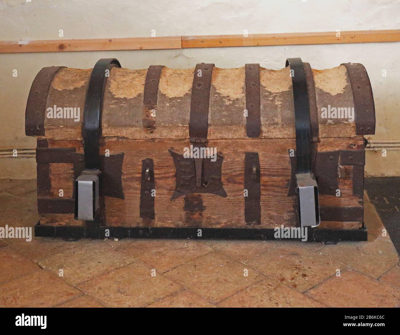 The ancient Church Chest in the nave of the parish Church of St ...