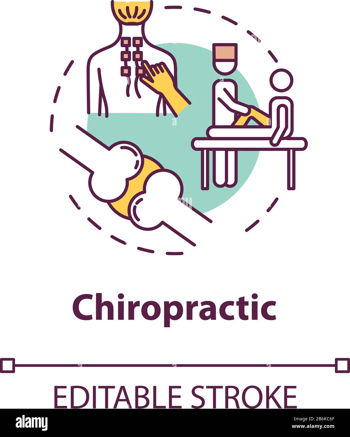 Chiropractic concept icon. Complementary medicine idea thin line ...