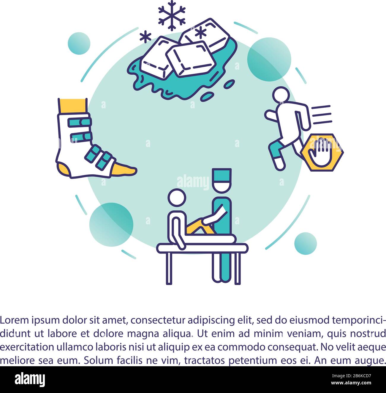 Sports injuries therapy concept icon with text. Running trauma first ...