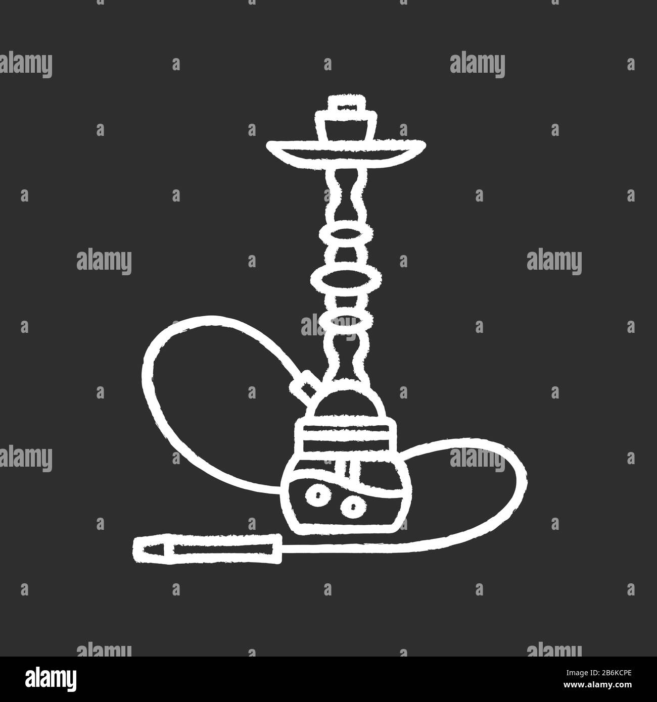 Hookah chalk white icon on black background. Sheesha house. Nargile ...