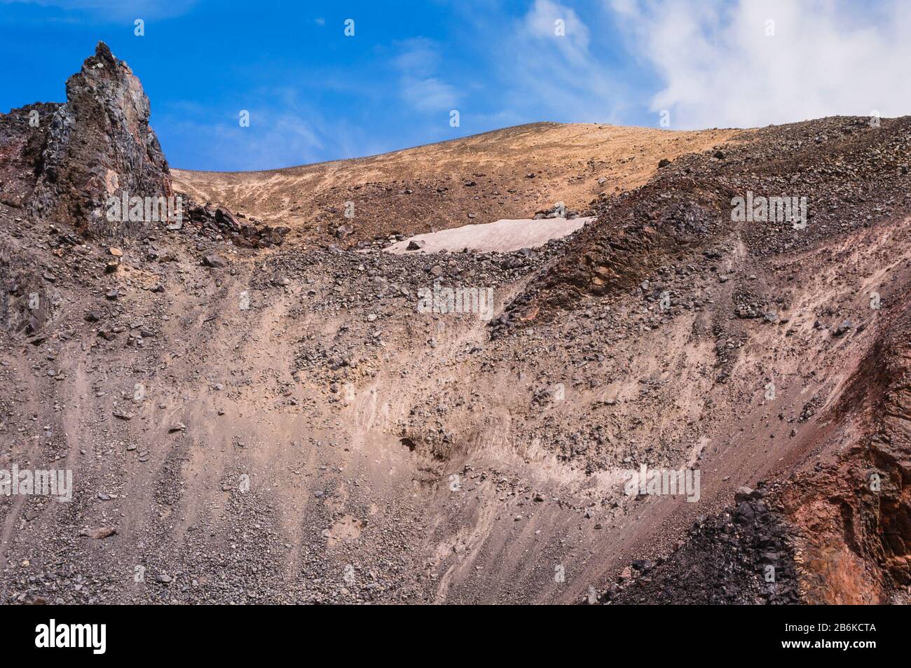 A section of the caldera wall of Sollipulli Volcano, Andes Mountains ...