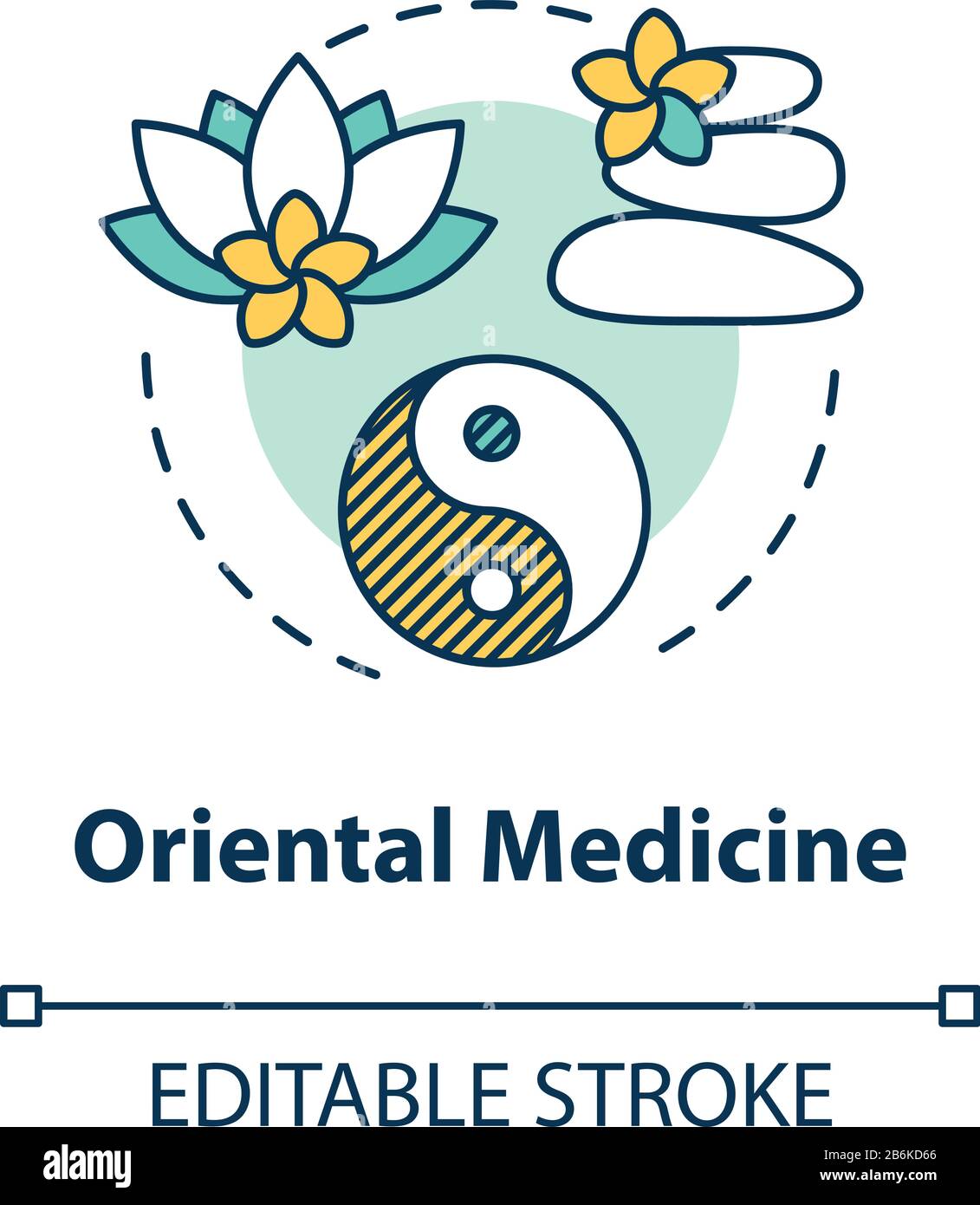 Oriental medicine concept icon. Alternative healing, complementary ...