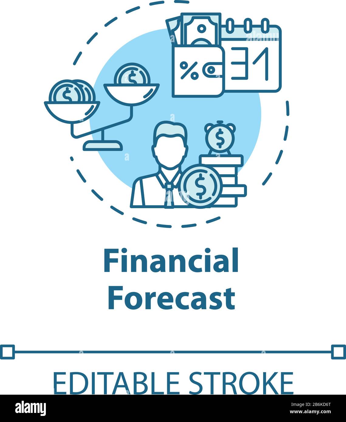 Financial forecast concept icon. Economy perspective. Wealth and money ...
