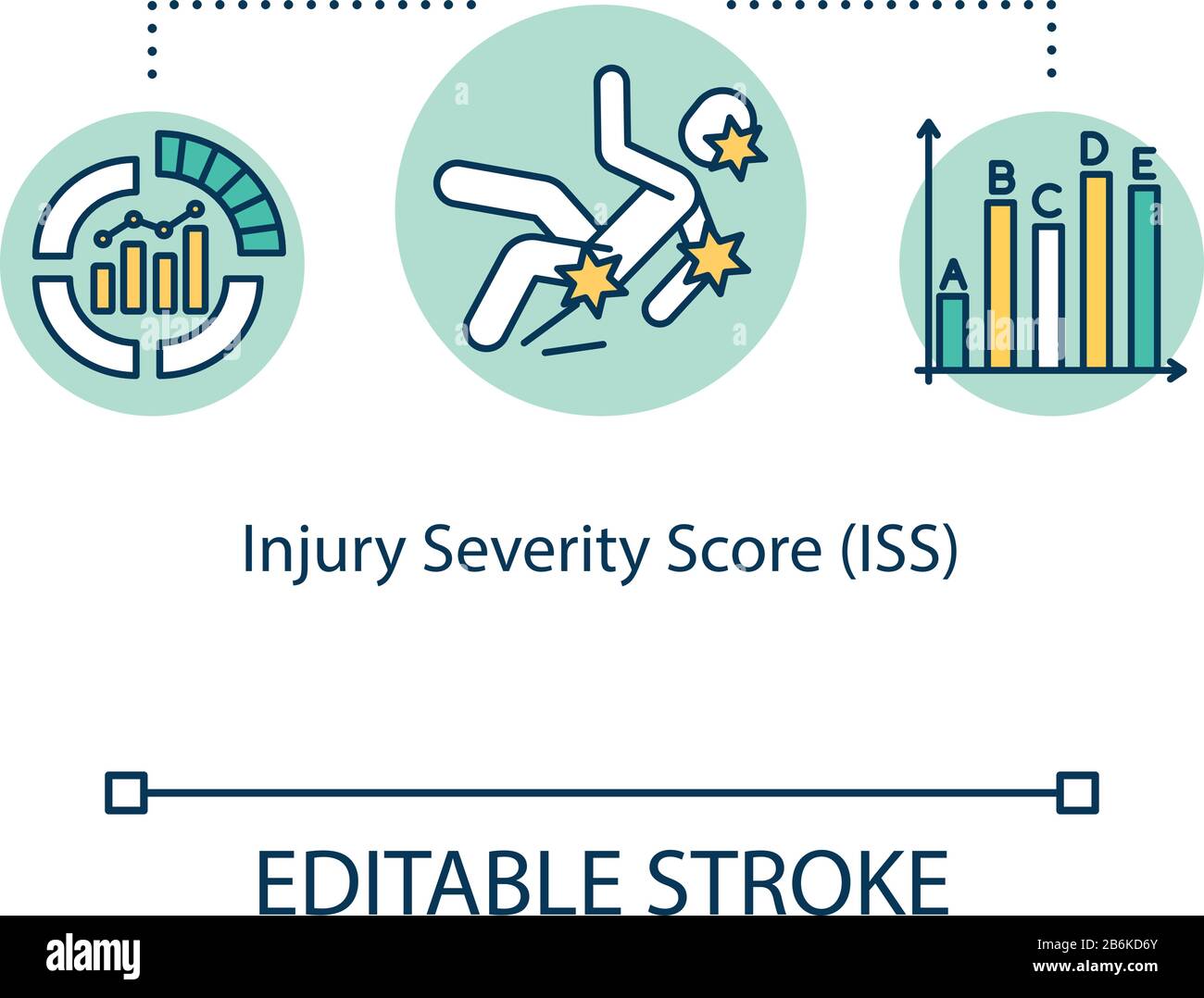 Injury severity score, polytrauma concept icon. Mortality, morbidity ...