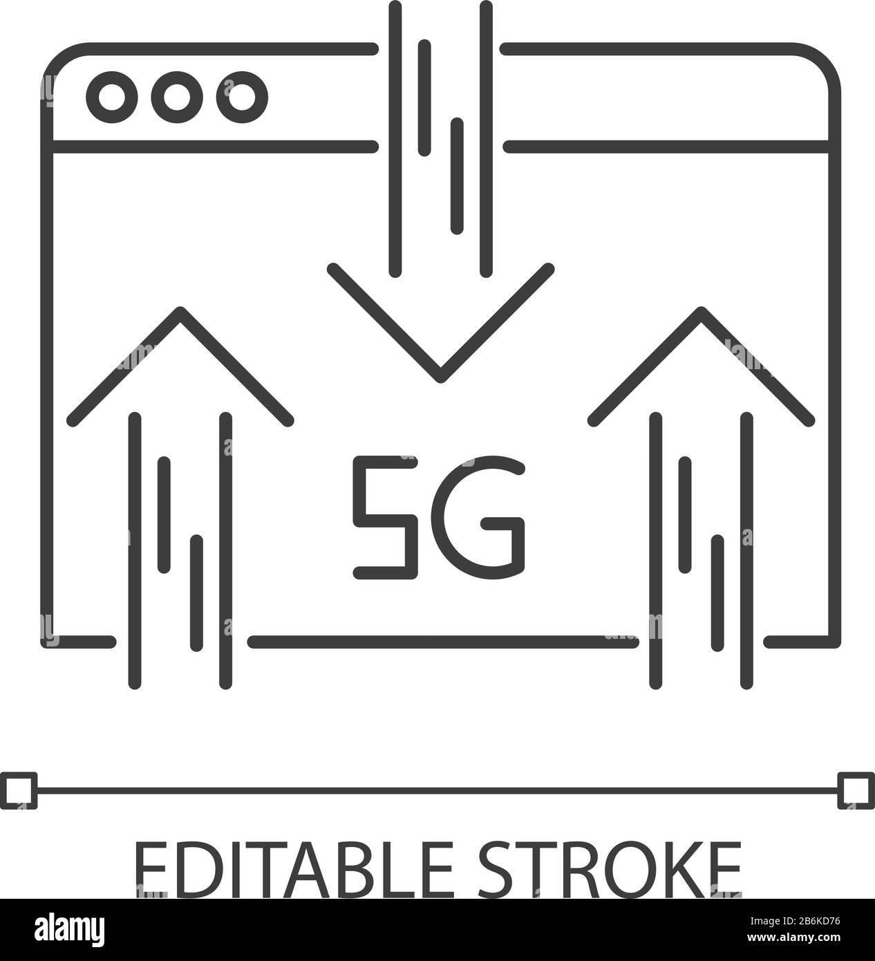 5G web browser pixel perfect linear icon. Internet browsing. Wireless ...