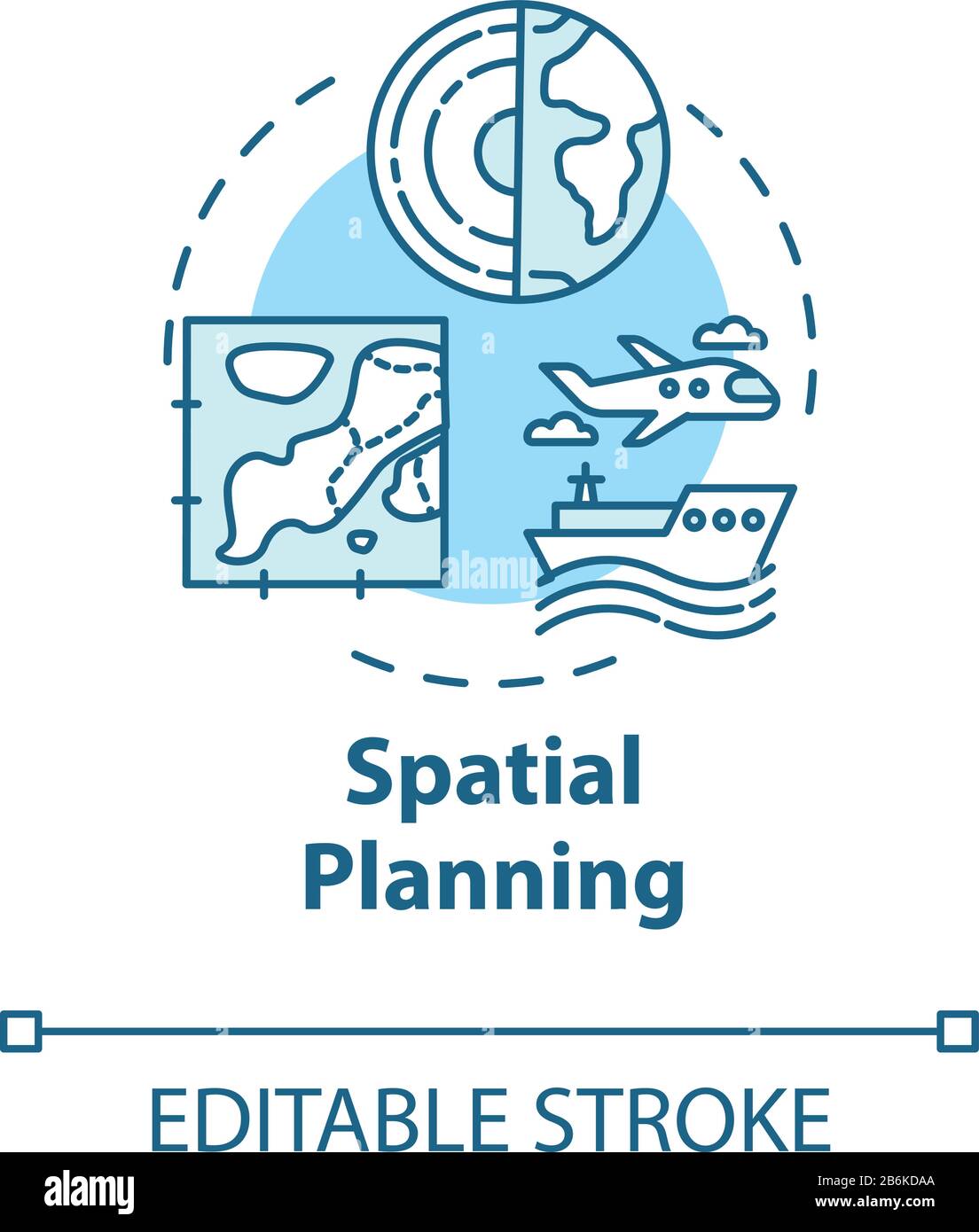 Spatial planning concept icon. Area map. Region development. Landscape ...