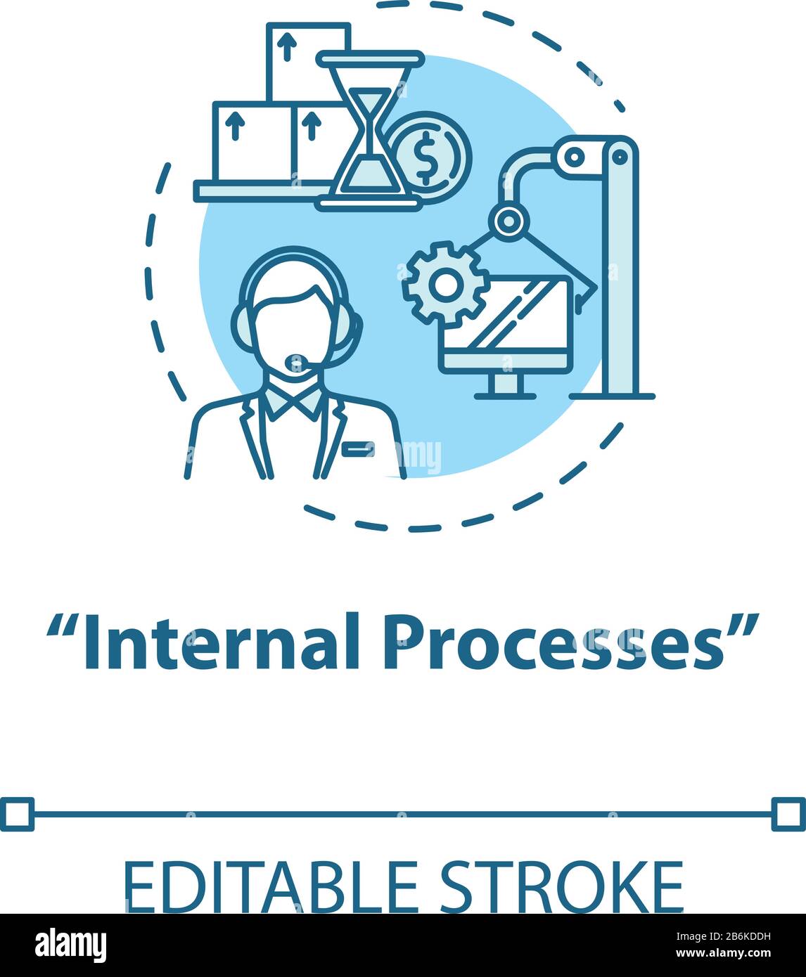 Internal processes concept icon. Finance, economy. Client attraction ...