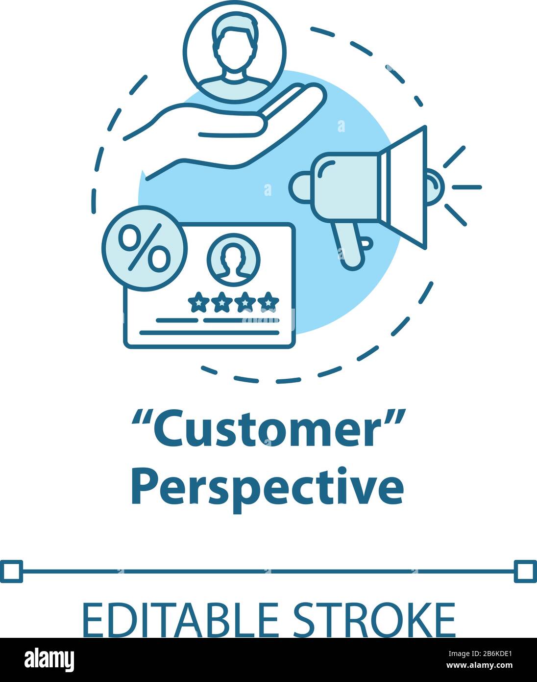 Customer perspective concept icon. Lead clients. Building audience ...