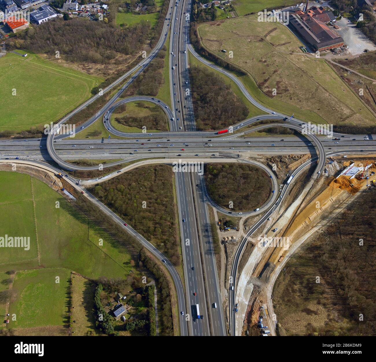 Motorway exit slip roads hi-res stock photography and images - Alamy