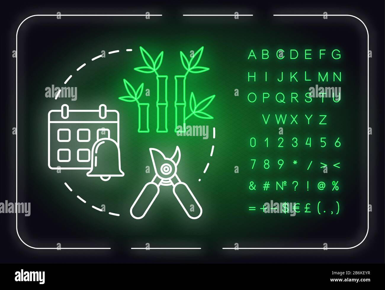 Regular prune plant neon light concept icon. Home potted flower caring ...