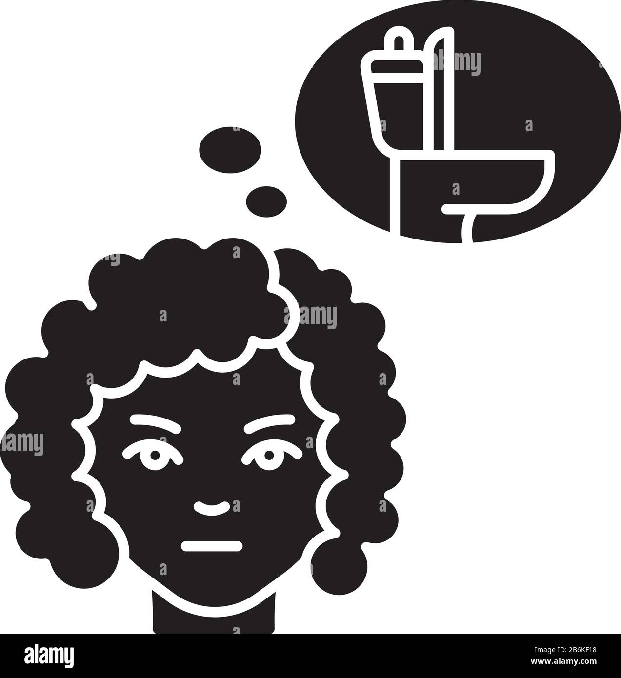 Frequent urination black glyph icon. Urgent need to pee. Early symptom ...